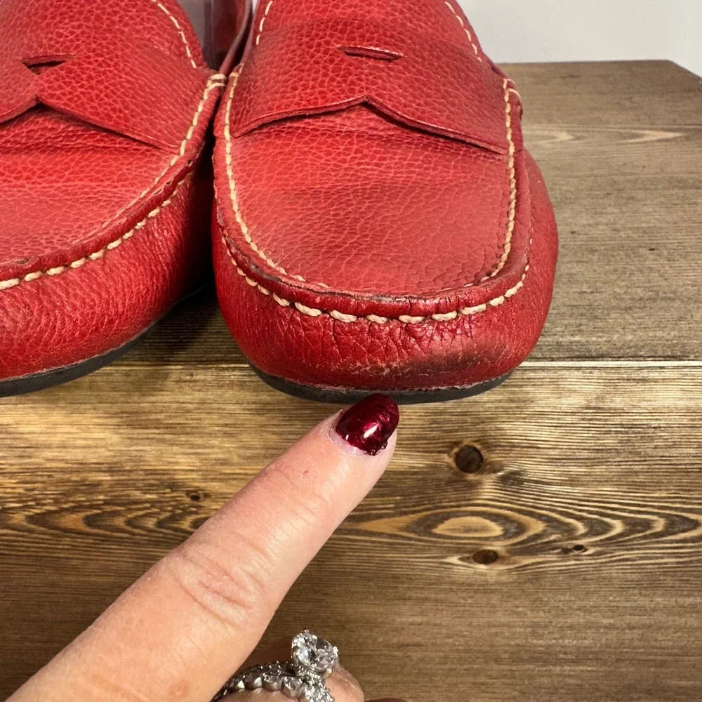 Talbots | Shoes | Vtg Talbots Leather Penny Loafers Womens 95b Red ...